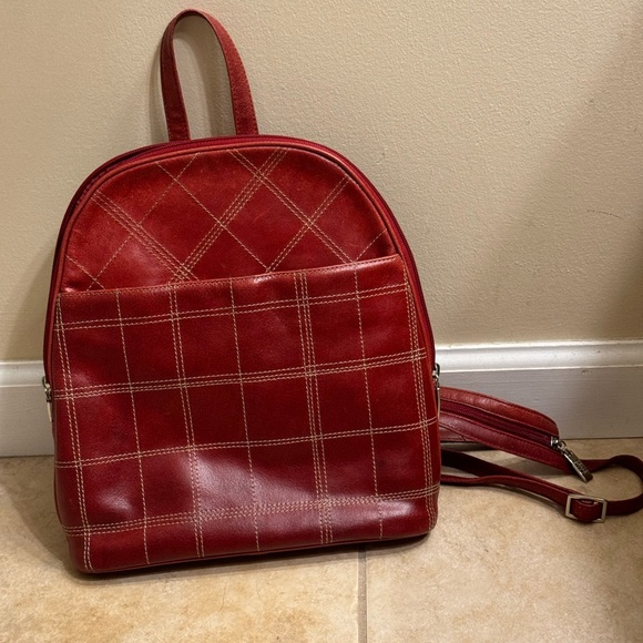 Wilsons Leather | Bags | Wilsons Leather Red Leather Backpack Purse ...